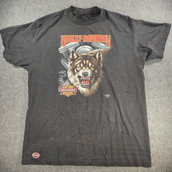 Harley-Davidson | Shirts | Vintage Harleydavidson 3d Emblem 991 Wolf ...